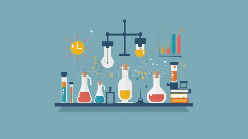 Flat Design Concept Illustration with Experimental Thinking of Idea Lab ...