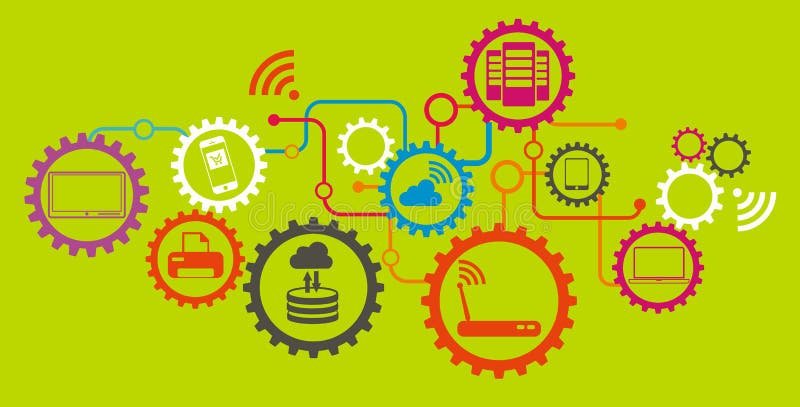 Flat Design Concept For Network Stock Vector - Illustration of database ...