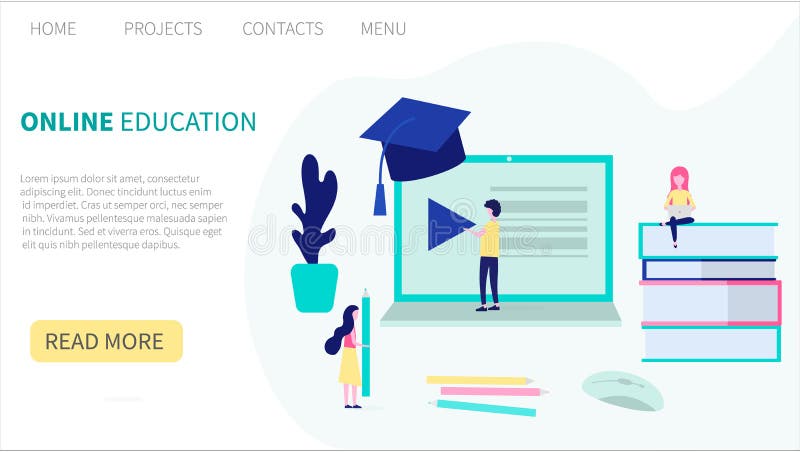 Flat Design Concept of Online Education, Training and Courses, Learning ...