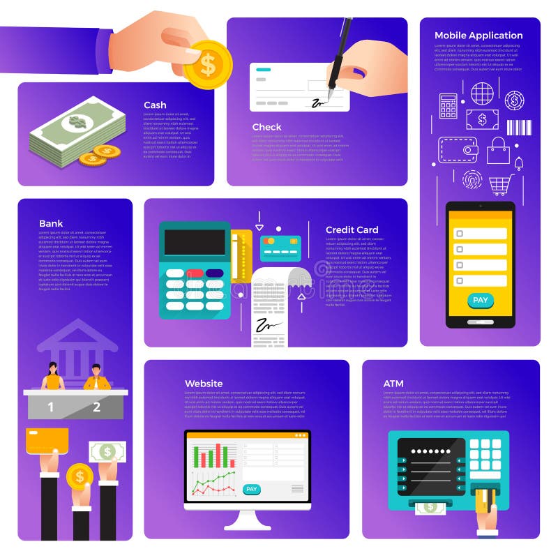 Flat Design Concept Payment. Payment Method and Option or Channel To ...
