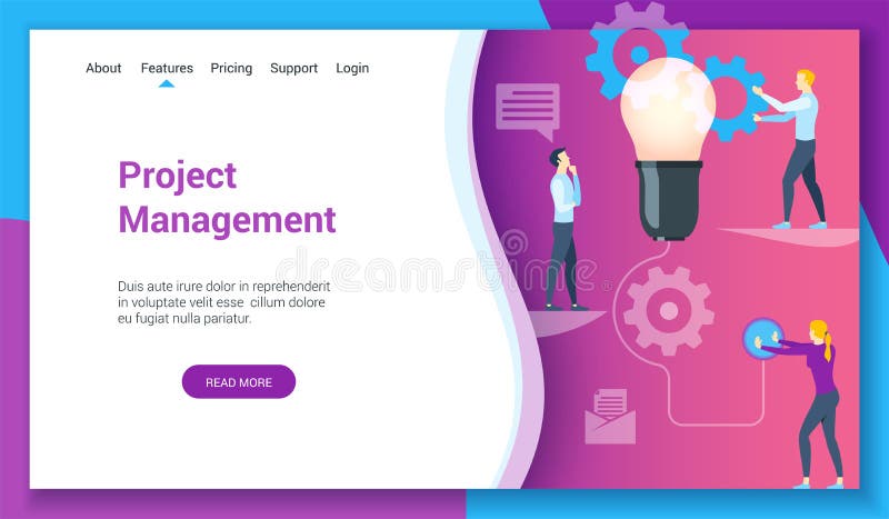 Project Management Lp Template Stock Vector - Illustration of analysis ...