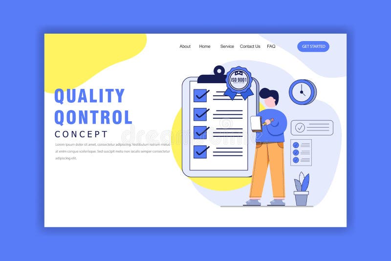 Flat Design Concept of Quality Control with Big Paper Checklist and ISO ...