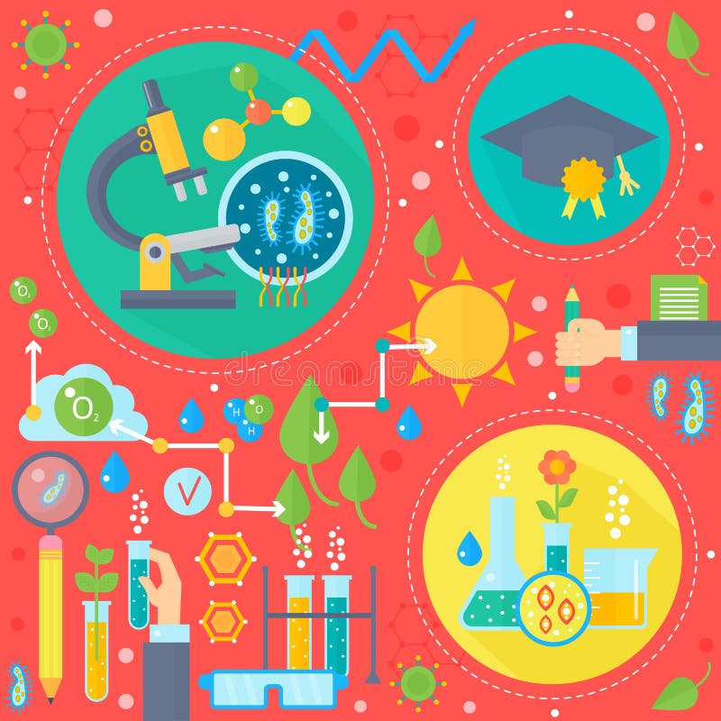 Chemical Laboratory Science and Technology Flat Style Design Vector ...