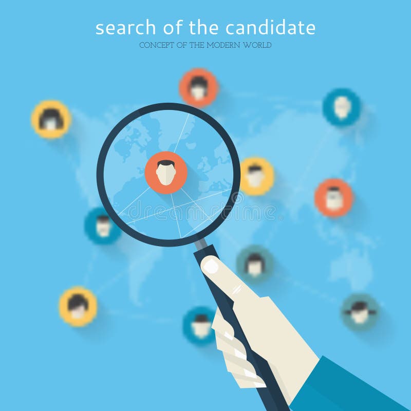 Flat Design Concept of Search of the Candidate Stock Vector ...