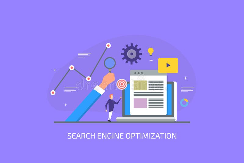 Website Ranking Concept for Search Engine Optimization. Flat Banner ...