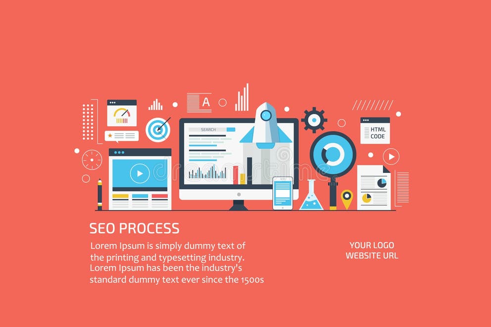 Flat Design Concept of Search Engine Optimization Process, Strategy Development and Analysis ...