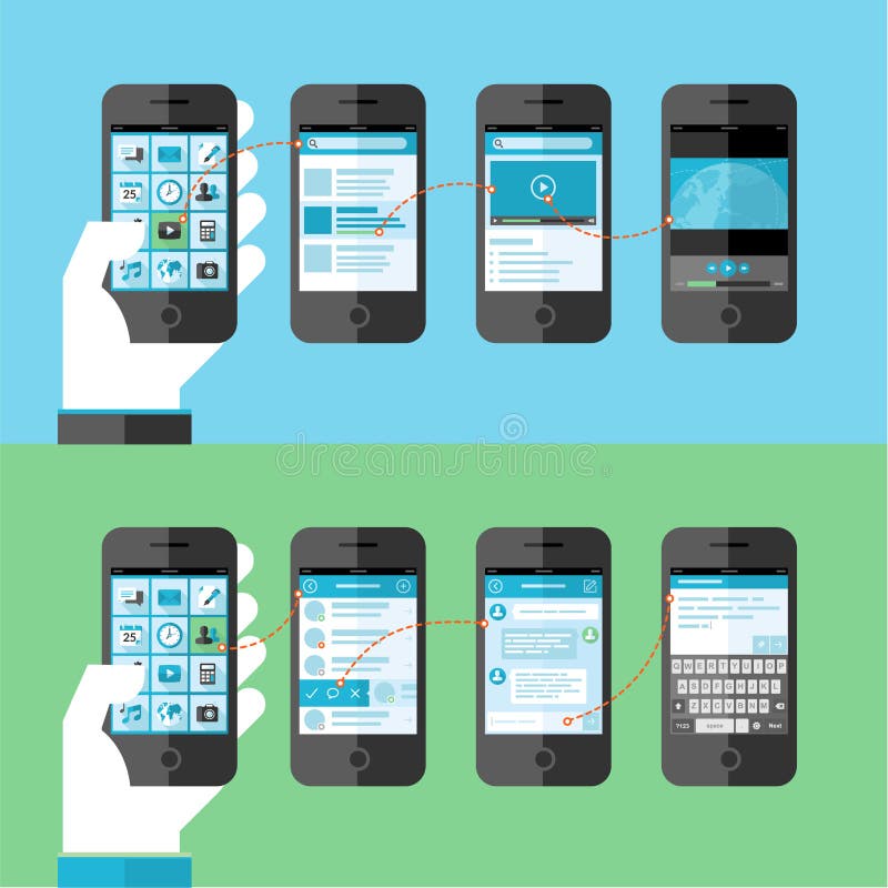 Flat Design Concept for Smart Phone Services and a Stock Vector ...