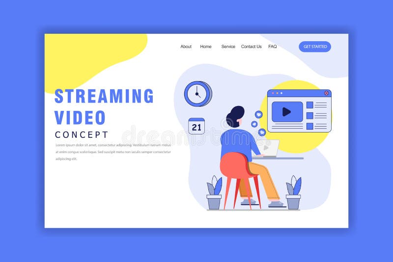 Flat Design Concept of Streaming Video, Social Media. Live Streaming ...