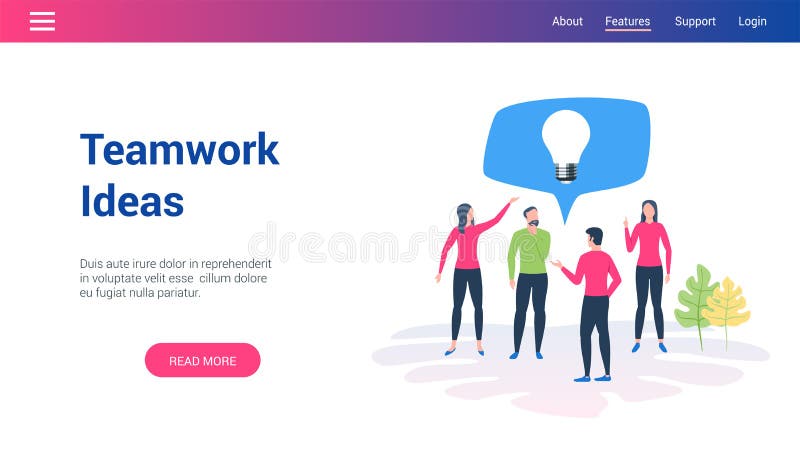 Teamwork ideas lp template stock vector. Illustration of organization ...
