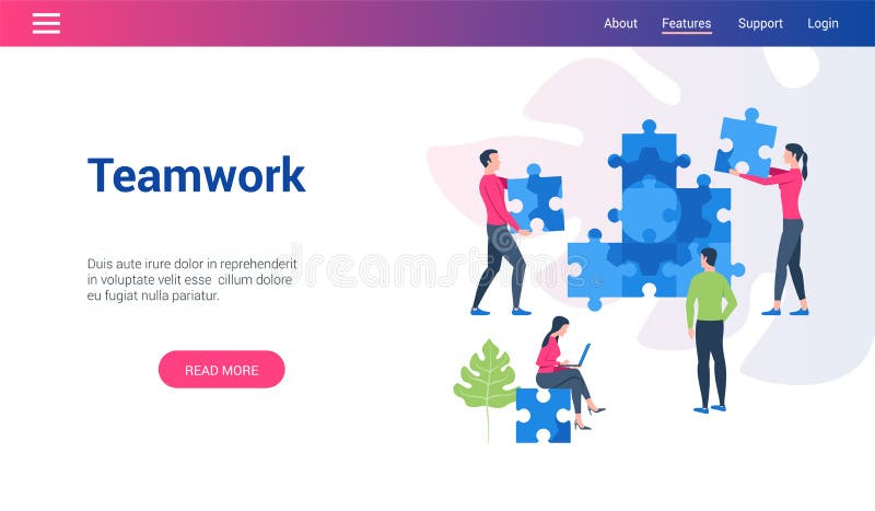 Teamwork lp template 2 stock vector. Illustration of corporate - 131616688