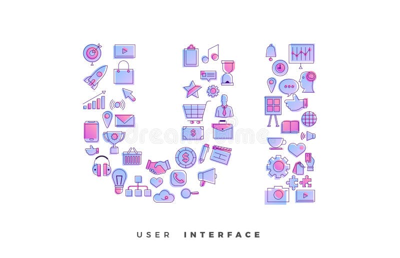 Icons Combination To UX / UI Stock Vector - Illustration of computer ...