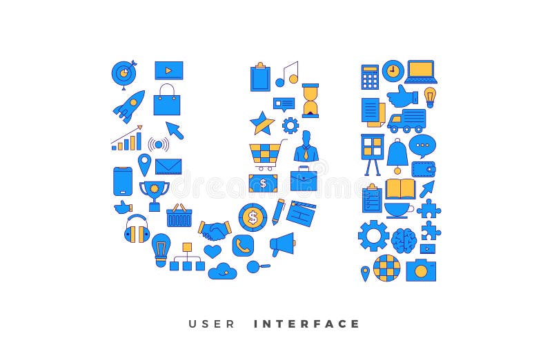 Icons Combination To UX / UI Stock Vector - Illustration of site ...