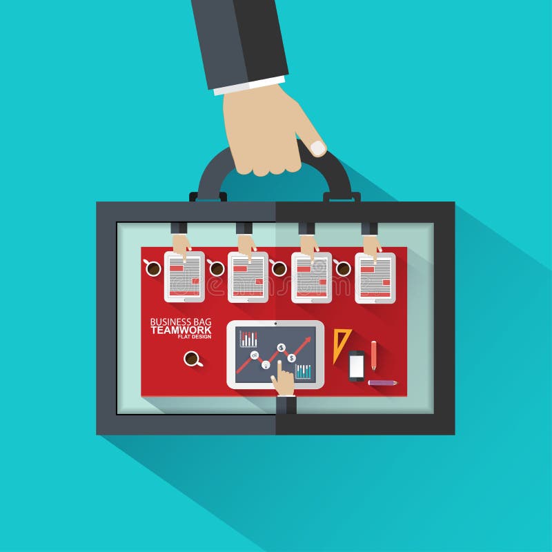 Flat Design Concepts Bag for Business Meeting Stock Vector ...
