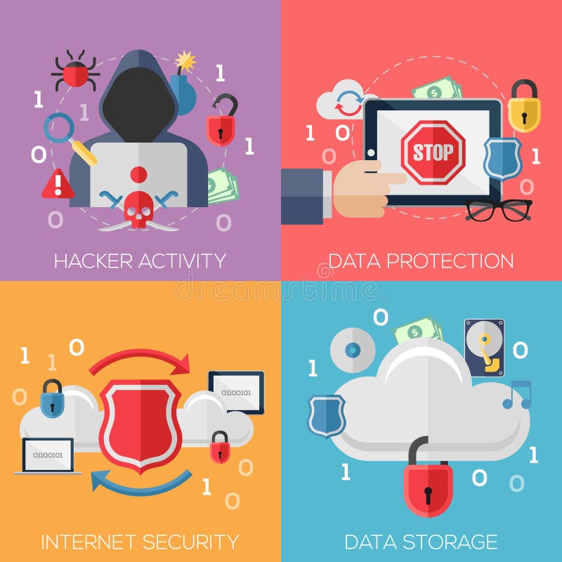 Flat 3d Isometric Data Protection Infographic Concept Vector Stock ...