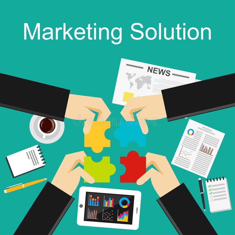 Flat Design Concepts for Marketing Solution, Stock Vector ...