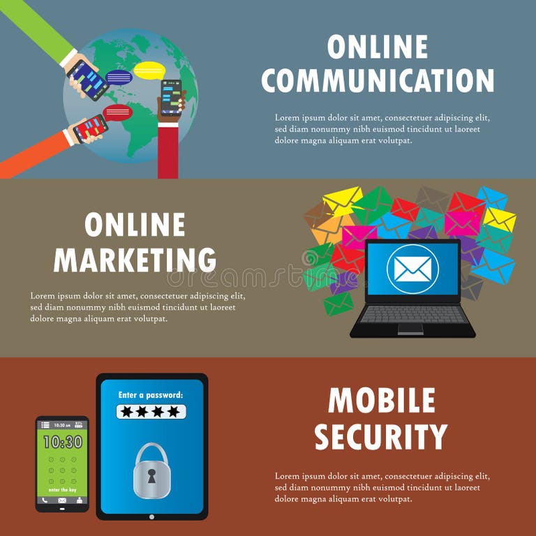 Communication Online Banners Stock Illustrations – 6,014 Communication ...
