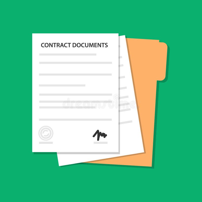 Flat Design Contract Document Design for Element and Icon Design Stock ...