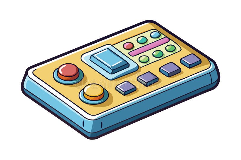 Flat Design of a Control Panel with Colorful Knobs and Switches for ...