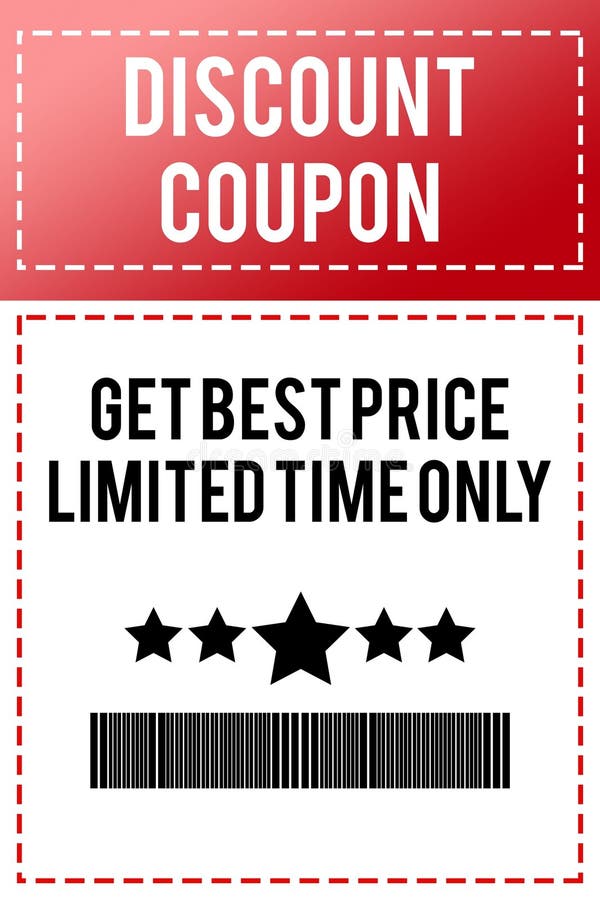 Flat Design Coupon is Featuring Title on Red Gradient with Dashed ...