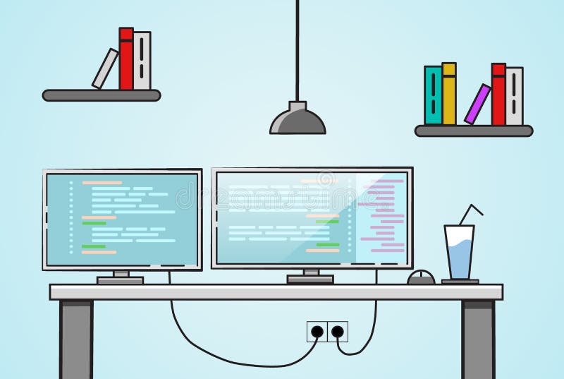 Two Desktop Monitors Full Hd Aspect Ratio 16 9. Multiple Screen ...