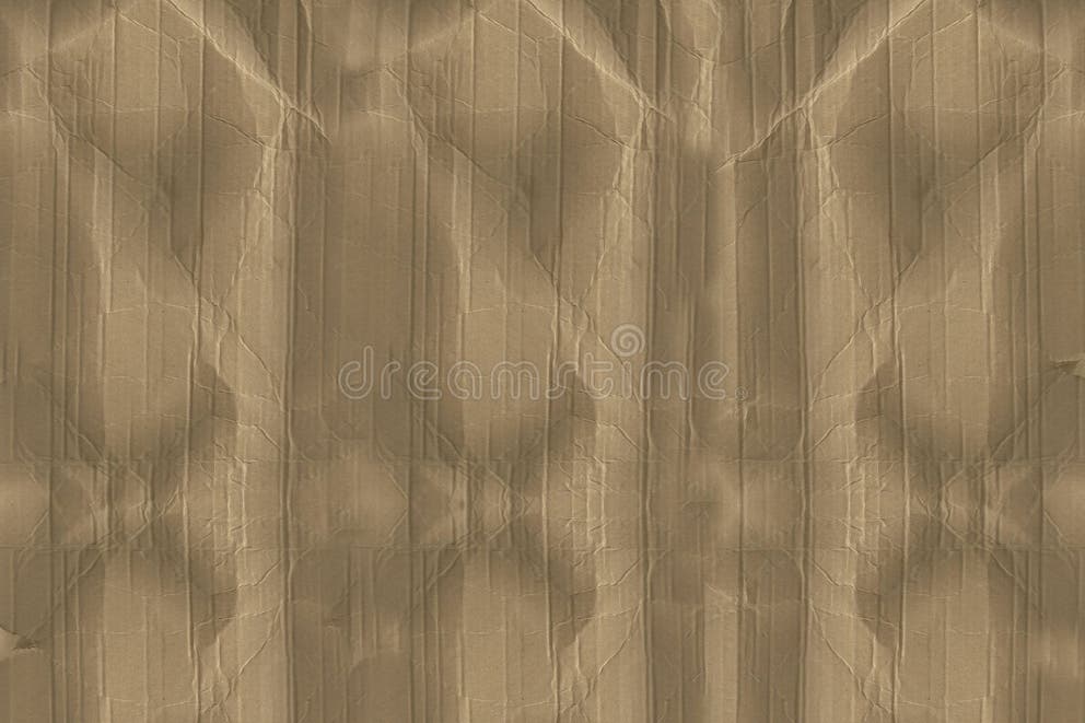 Flat Design Crumpled Brown Paper Surface is Featuring Vertical Ridges ...