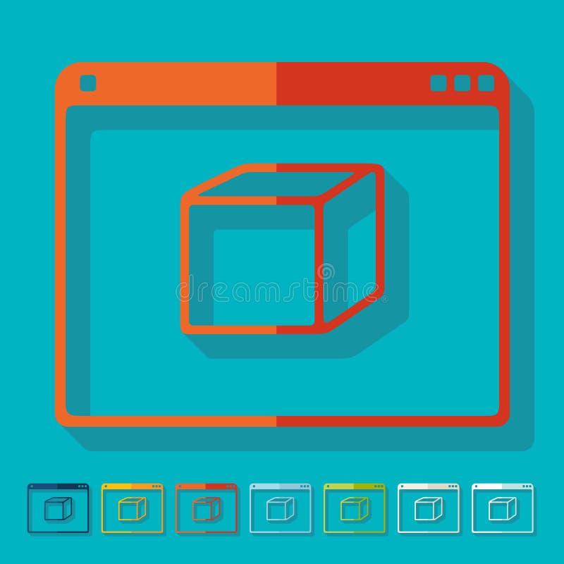 Flat design: 3D model stock vector. Illustration of graphic - 55078862