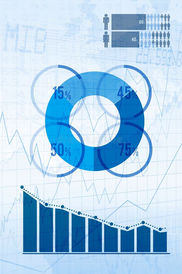 Flat Design Data Dashboard Showing Four-segment Donut Chart and Bar ...