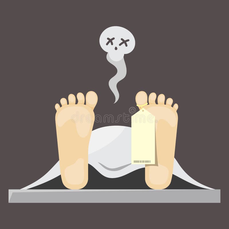 Feet with toe tag stock vector. Illustration of identity - 4296015