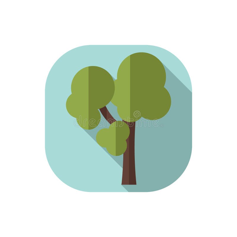 Flat Design a Dense Deciduous Tree. Stock Illustration - Illustration ...