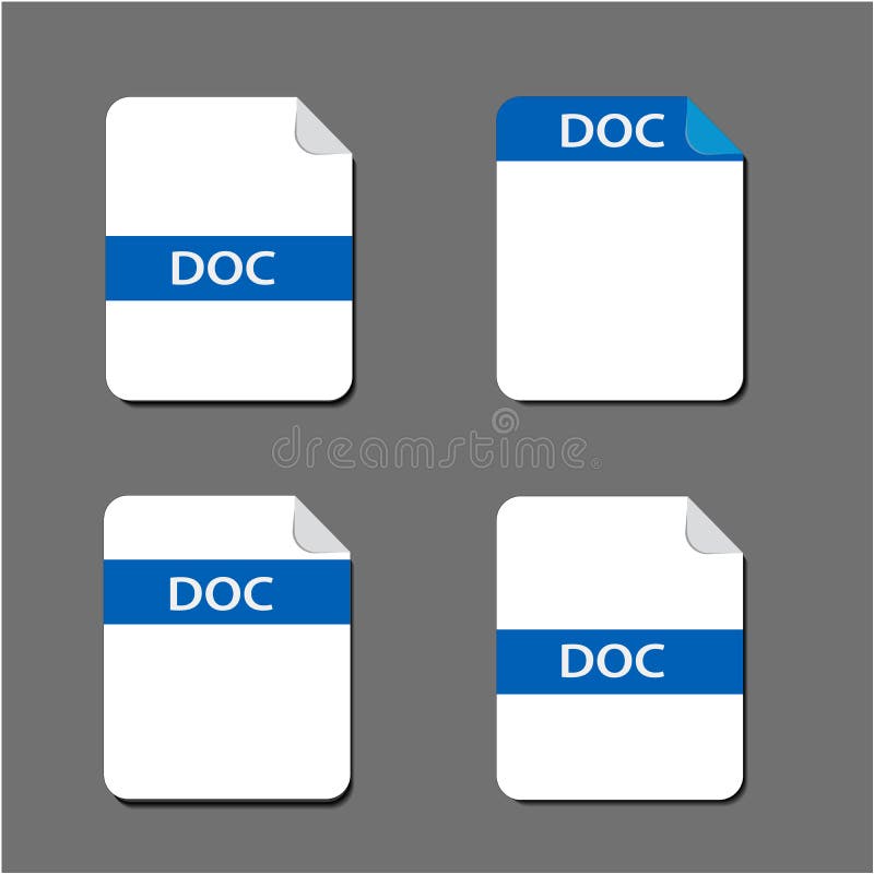 Flat Design with Doc Files Download Document,icon,symbol Set, Vector ...