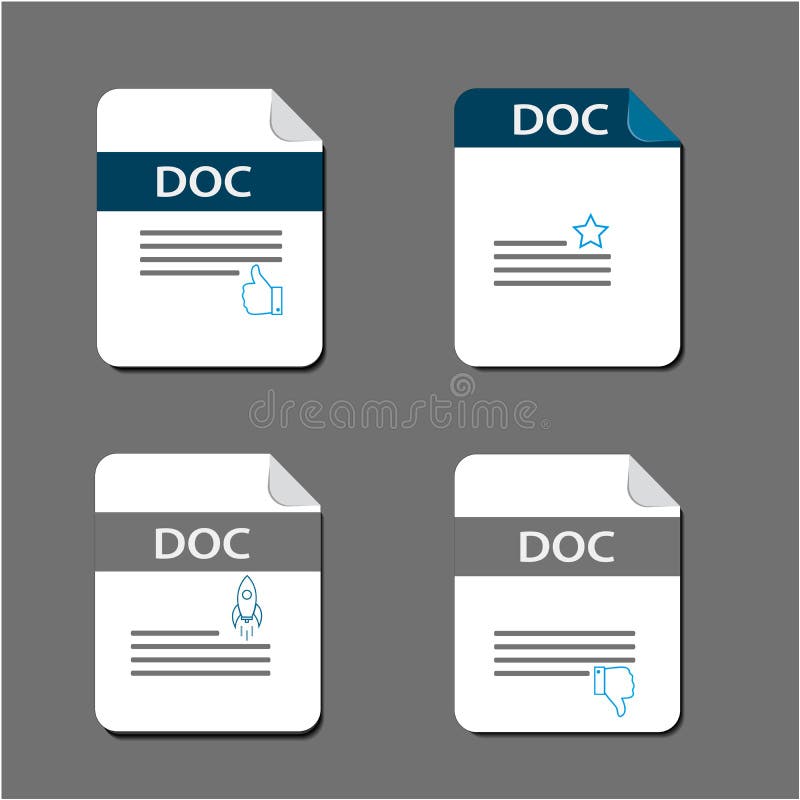 Flat Design with Doc Files Download Document,icon,symbol Set, Vector ...