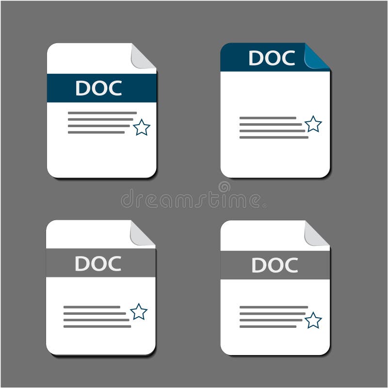 Flat Design with Doc Files Download Document,icon,symbol Set, Vector ...
