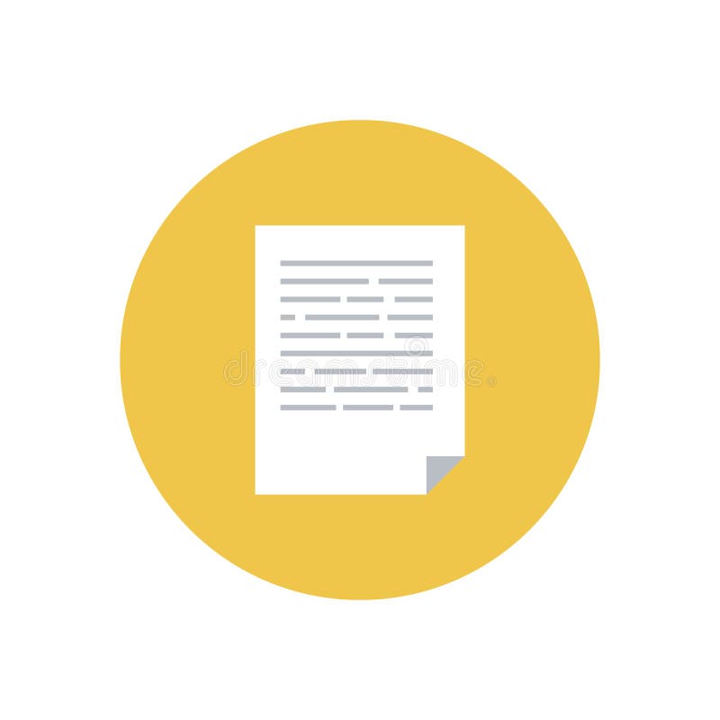 Flat Design Document Colorful Icon. Vector Stock Vector - Illustration ...