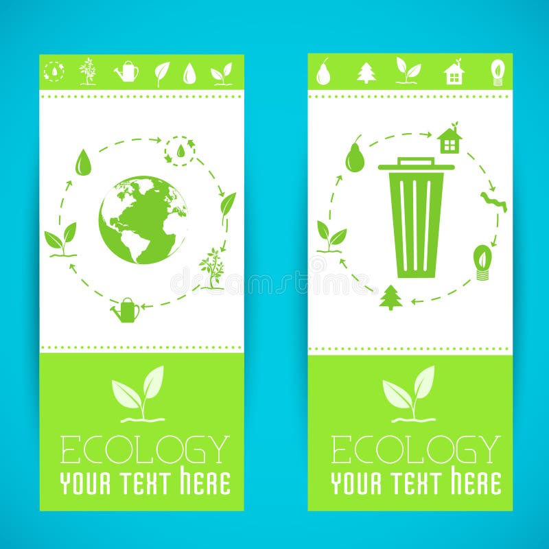 Set of Ecology, Environment and Recycling Logos. Vector Logo Templates ...