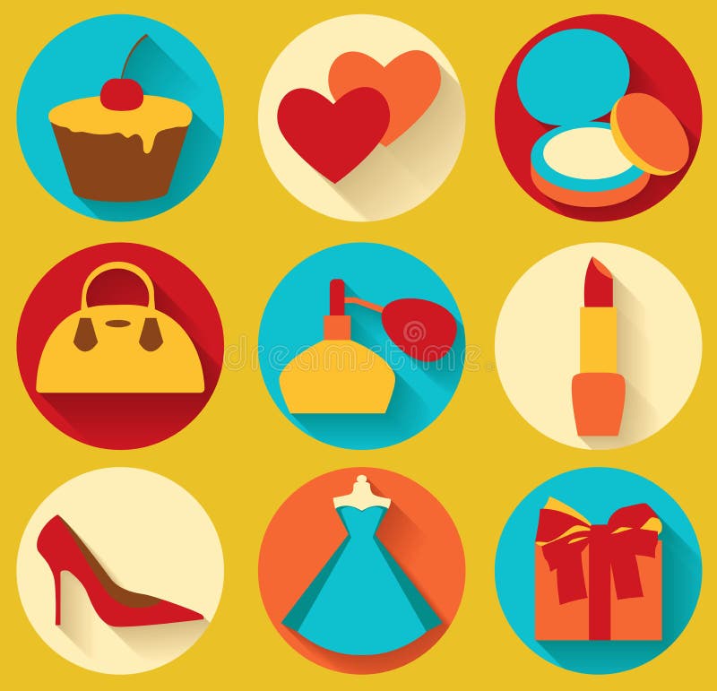 Flat Design Elements of Feminine Accessories Stock Vector ...