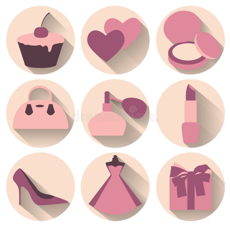 Flat Design Elements of Feminine Accessories Stock Vector ...
