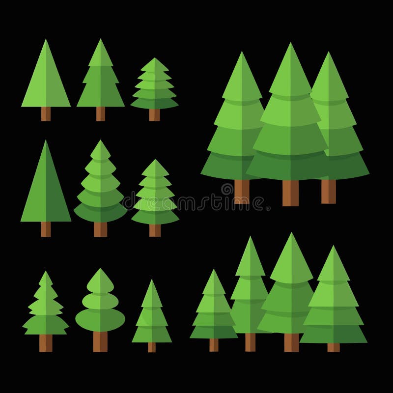 Evergreen Tree Vectors Stock Illustrations – 204 Evergreen Tree Vectors ...