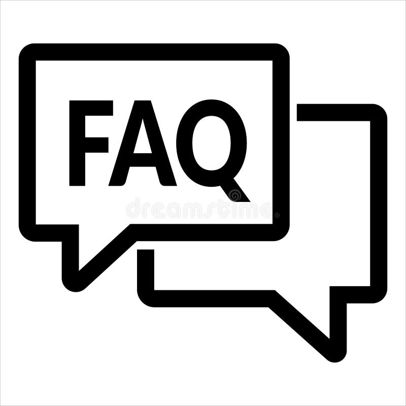 Flat Design Faq Notification Icon Template. Monoline Drawing Style ...