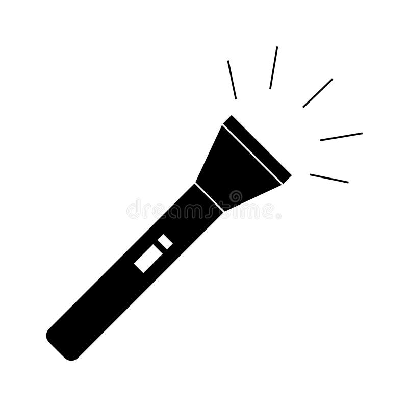 Flat Design of Flashlight Icon Simple Waork Tool Stock Vector ...