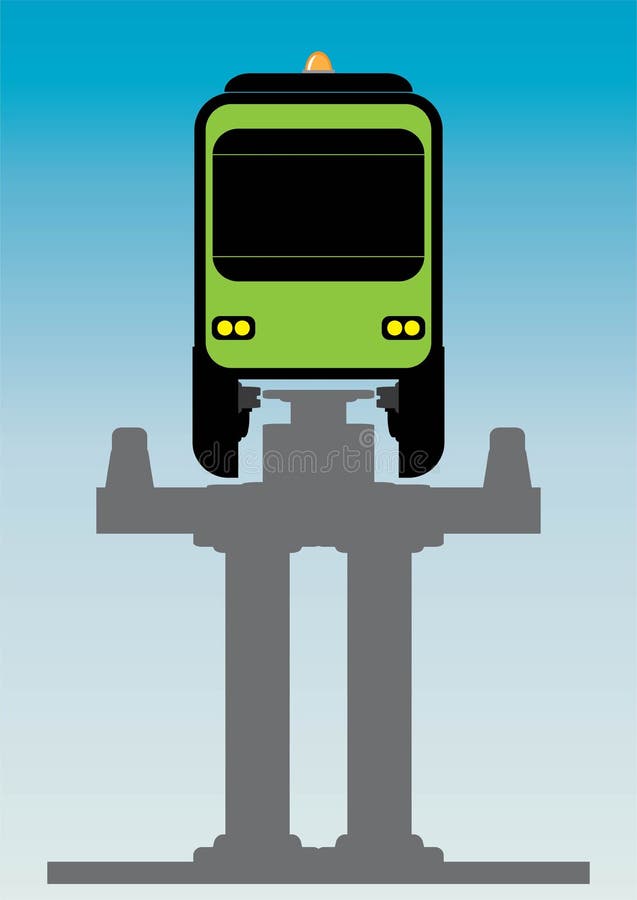 Flat Design Front View of Mono Rail Vector Stock Illustration ...
