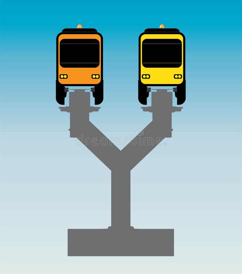 Flat Design Front View of Mono Rail Vector Stock Illustration ...