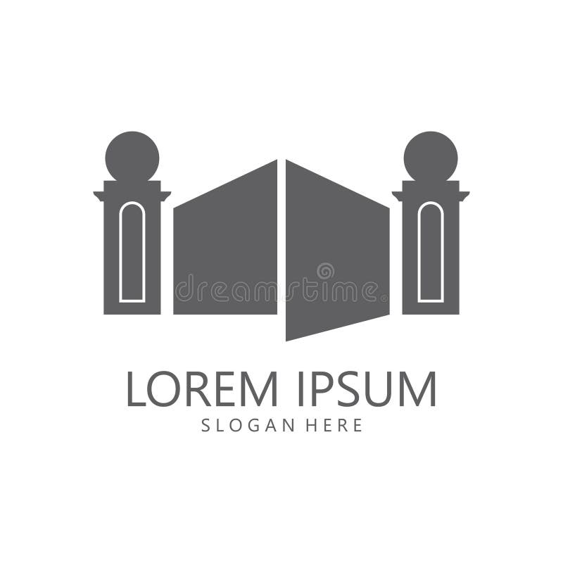 Flat Design Gate Logo Vector Illustration Stock Vector - Illustration ...