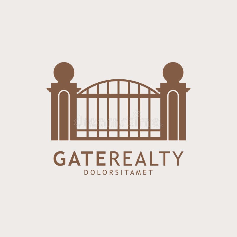 Flat Design Gate Logo Vector Illustration Stock Vector - Illustration ...