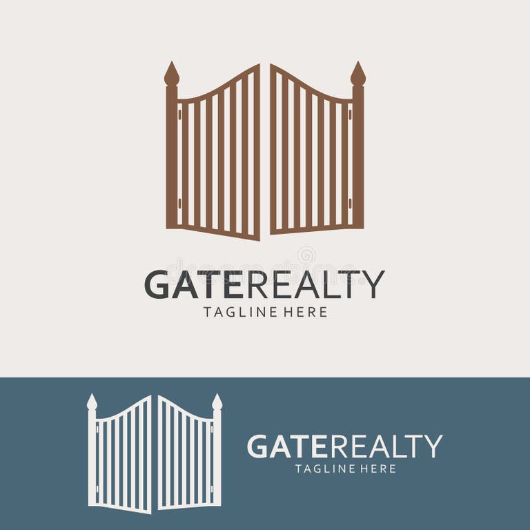 Flat Design Gate Logo Vector Illustration Stock Vector - Illustration ...