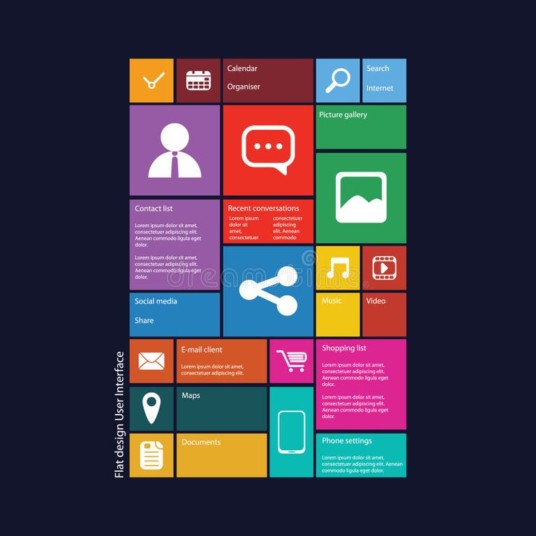 Flat Design Graphic User Interface Stock Vector - Illustration of label ...