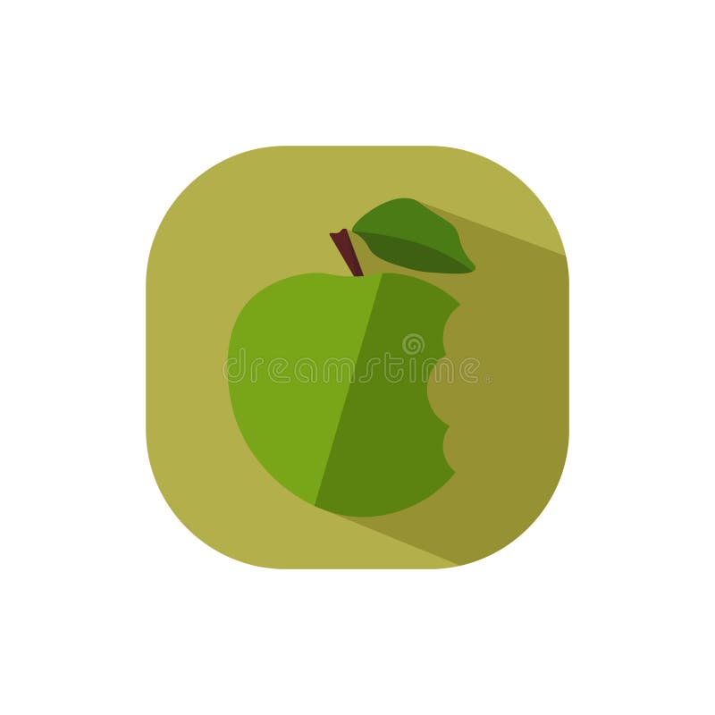 Green bitten apple stock vector. Illustration of hand - 34618011