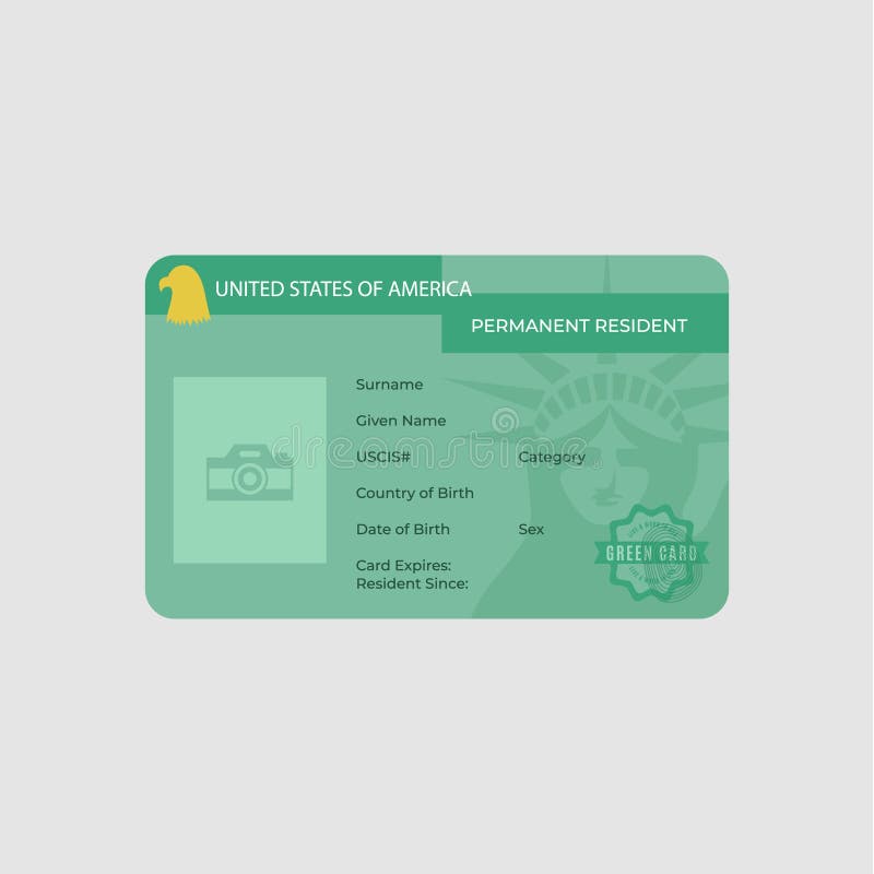 Flat Design Green Card Template Vector Illustration. Stock Vector ...