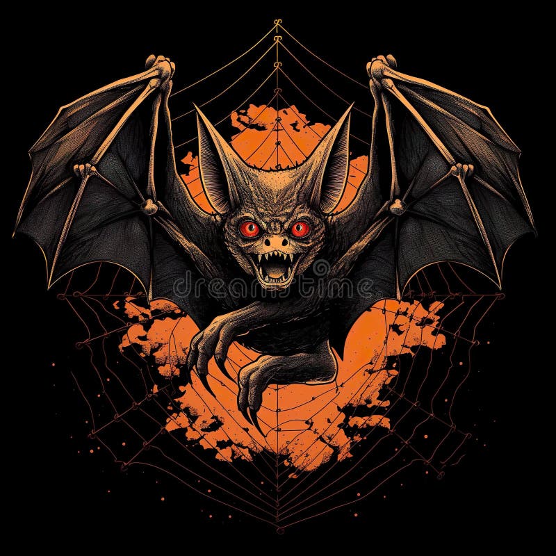 Flat Design Halloween Bat Ai Generated Stock Illustration ...