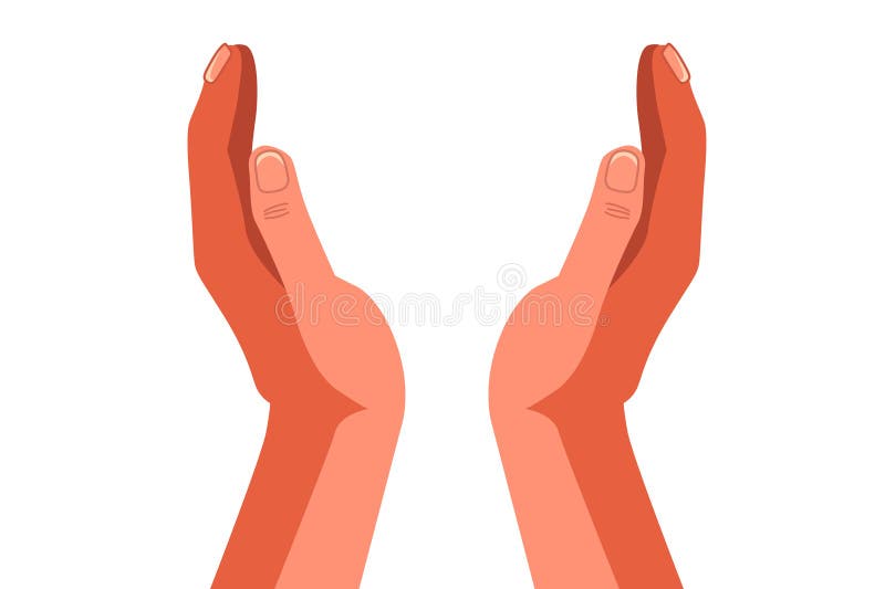 Flat Design of the Hand Holding Something. Vector Illustration Stock ...