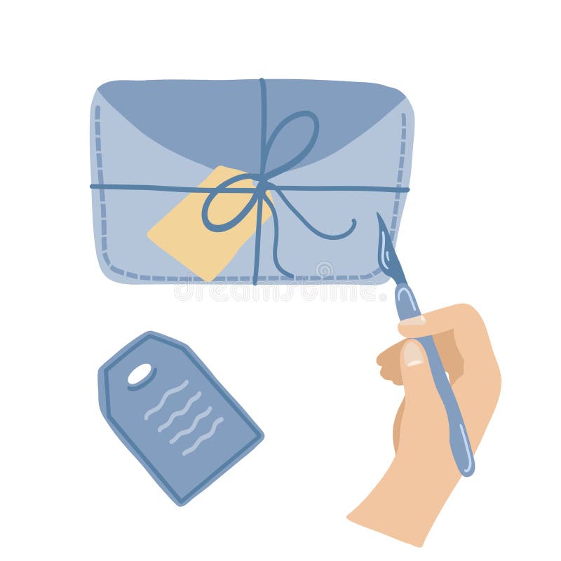 Flat Design Hand and Pen Letter Mail Stock Vector - Illustration of ...